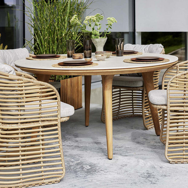 Buy Aspect Round Teak Dining Table — The Worm that Turned ...