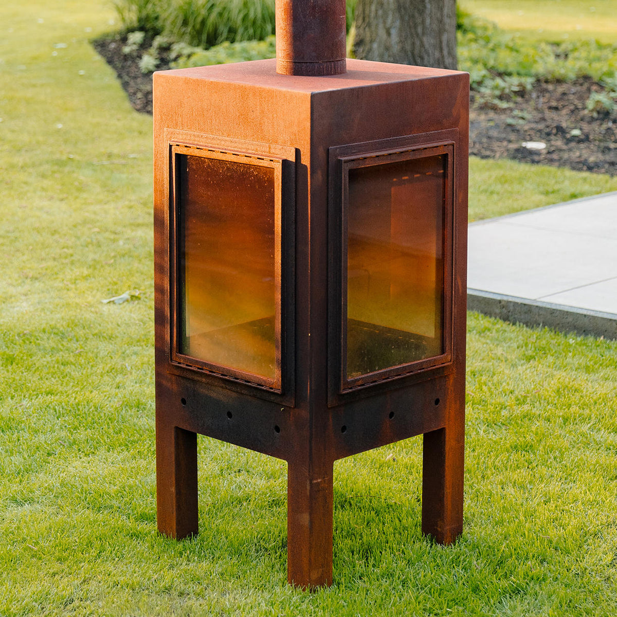 Buy Glass and Corten Steel Wood Burning Stove — The Worm that Turned ...