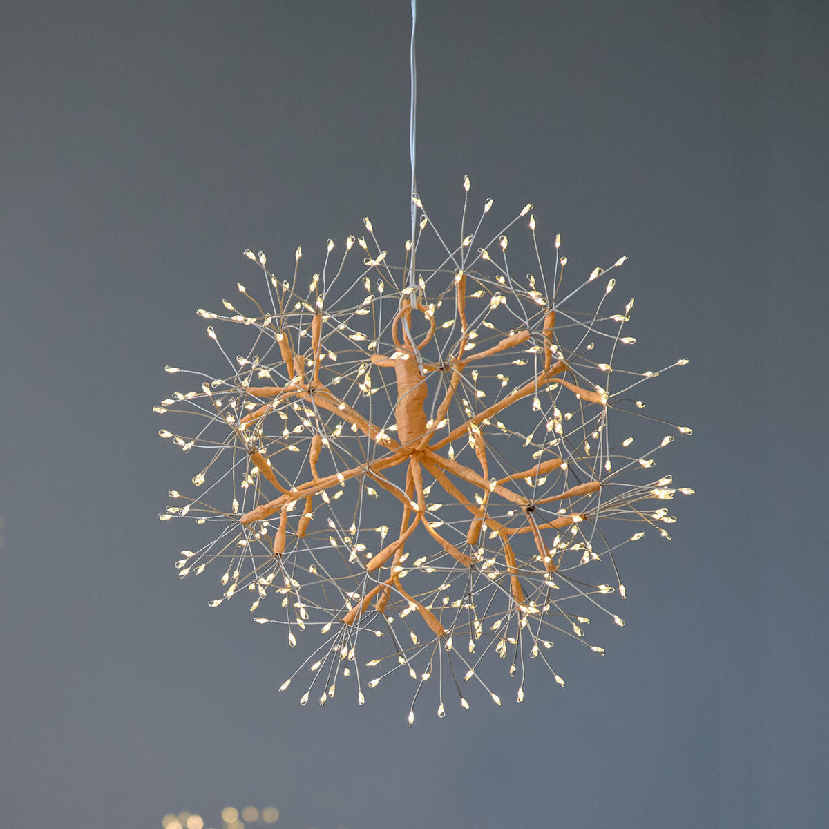 Buy Hanging 30cm LED Dandelion Sphere Burnt Orange — The Worm that ...