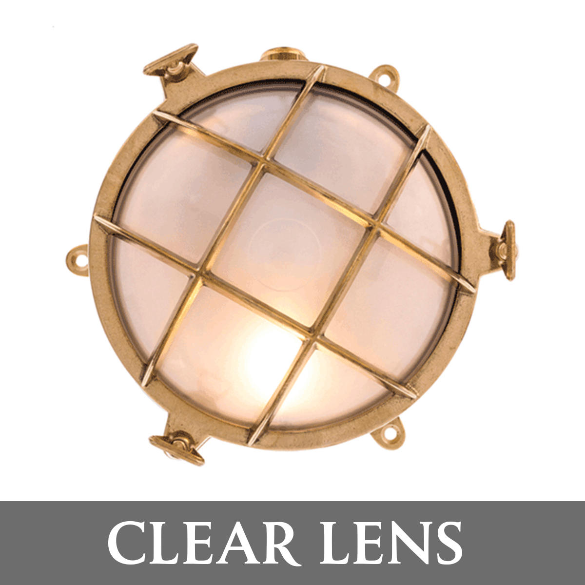 Buy Round Brass Bulkhead Lights with External Fixing Legs — The Worm ...