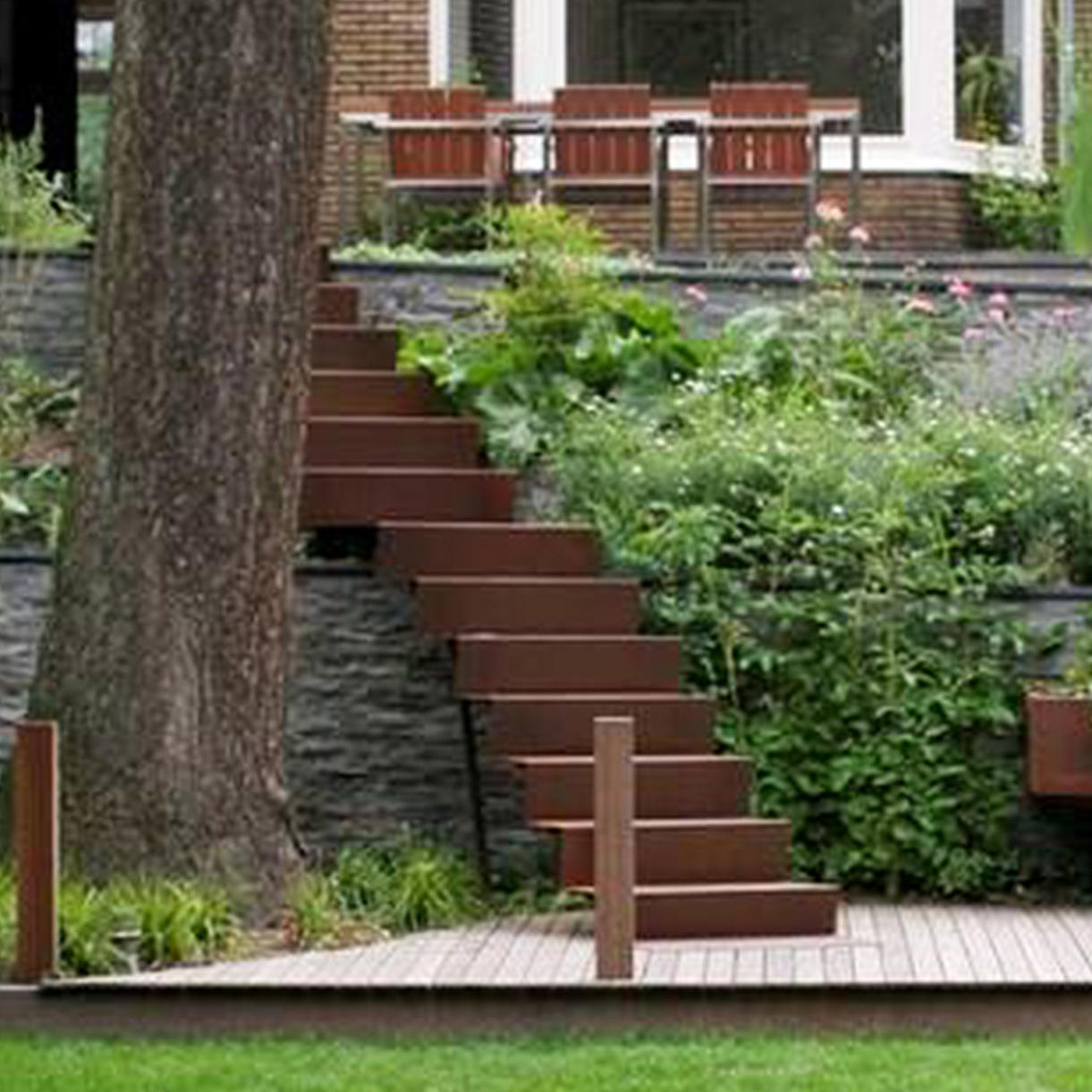 Buy Corten Steel Outdoor Garden Steps — The Worm that Turned ...