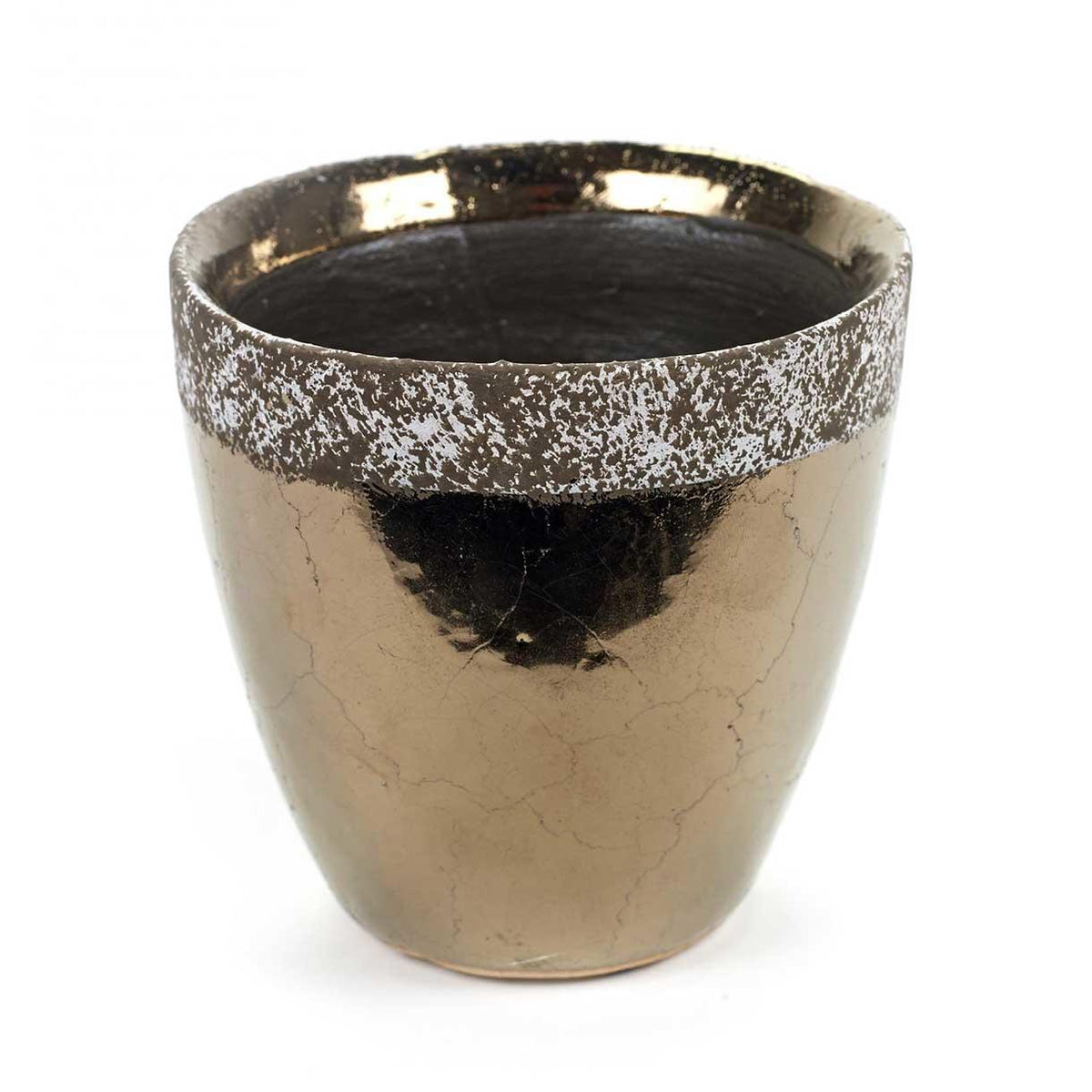 Buy Bronze Glazed Conical Pot with Contrast Rim — The Worm that Turned ...