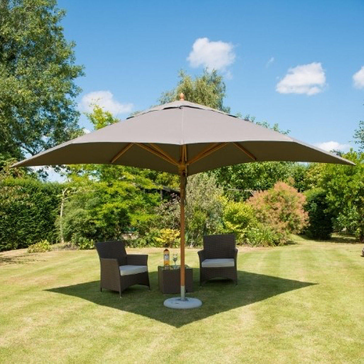 Buy Classic Wood Framed 3.6m Square Parasols — The Worm that Turned ...
