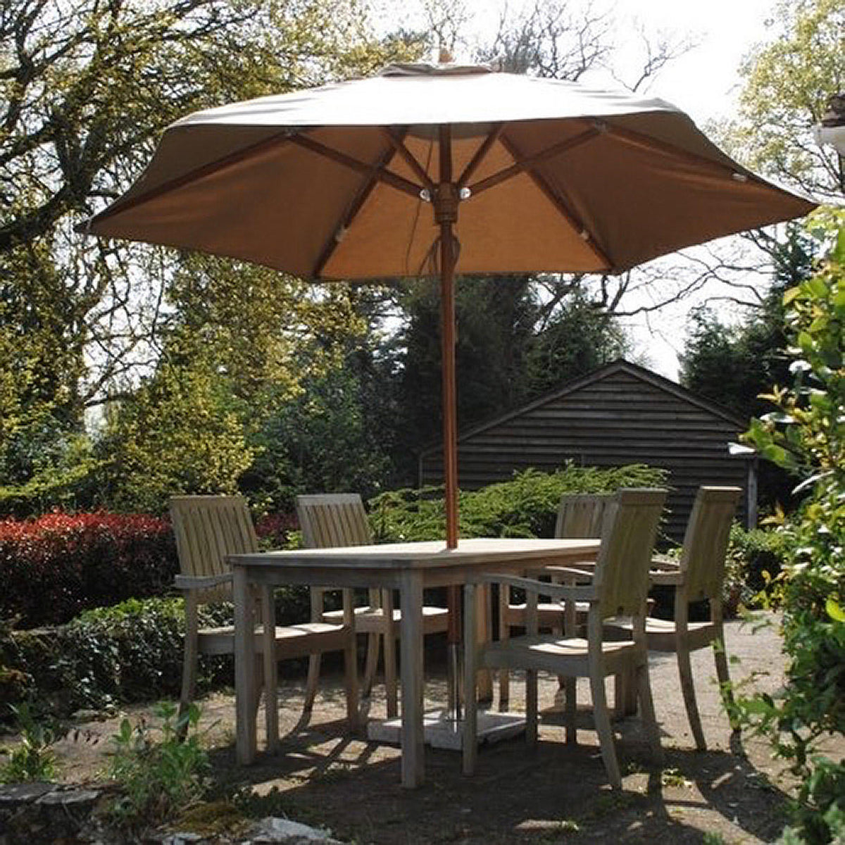 Buy Classic Wood Framed 3.2m Round Parasols — The Worm that Turned ...