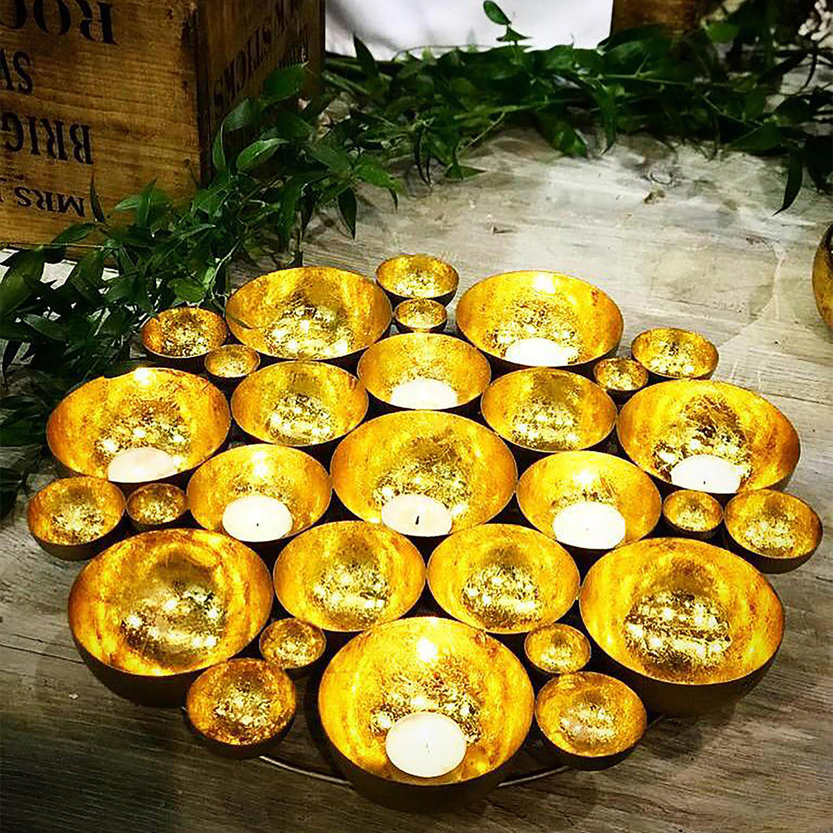 Buy Gold Cluster Tea Light Holder — The Worm that Turned - revitalising ...