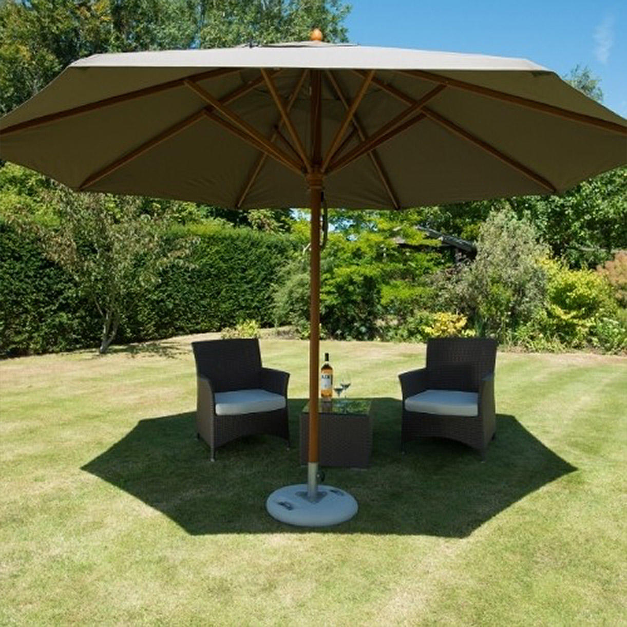 Buy Classic Wood Framed 4.0m Round Parasols — The Worm that Turned ...