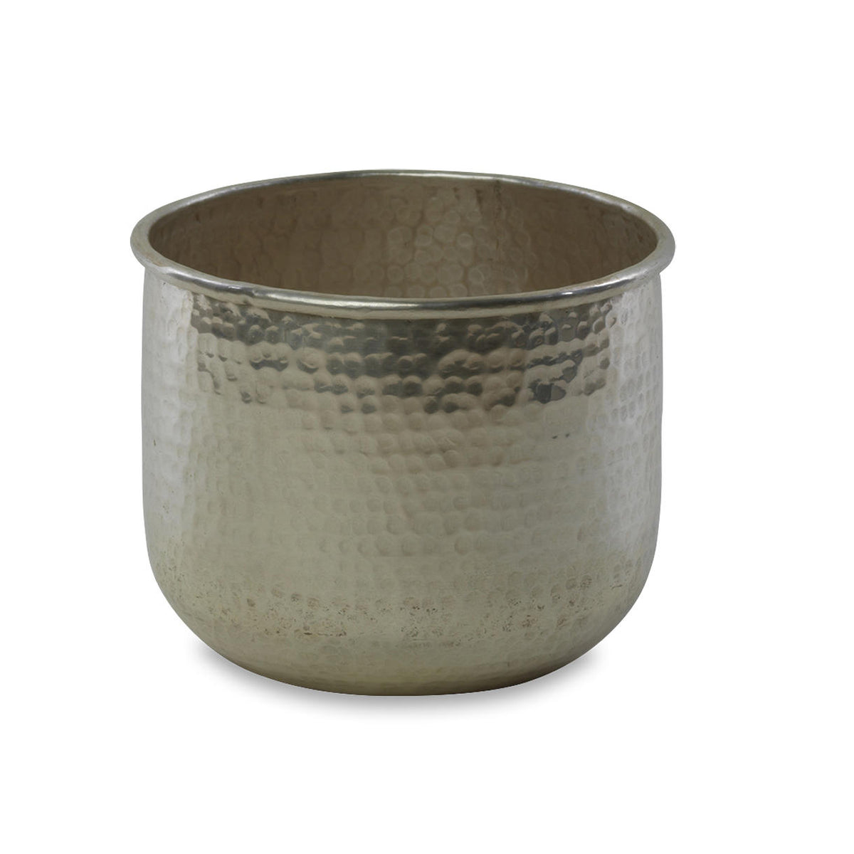 Buy Silver Hammered Round Finish Indoor Planter — The Worm that Turned ...