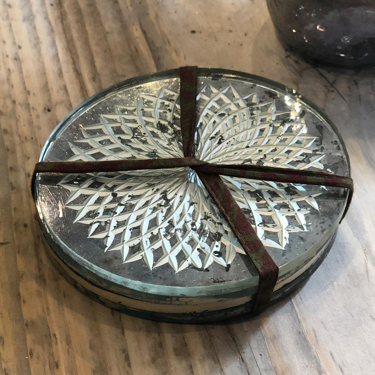 Buy Antique Styled Etched Glass Coasters — The Worm that Turned ...