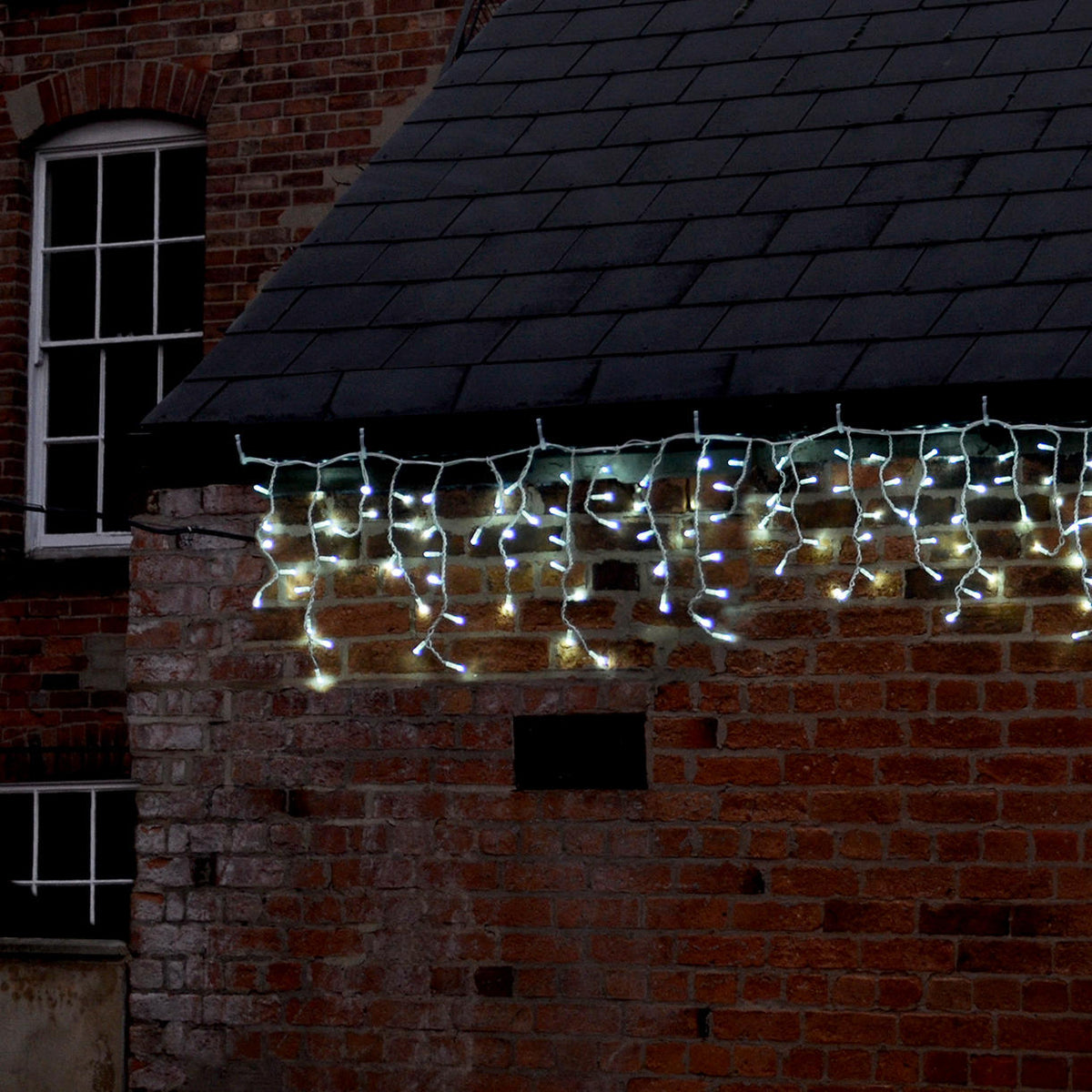 Buy Connectable Outdoor Icicle Lights - 180 White LED — The Worm that ...