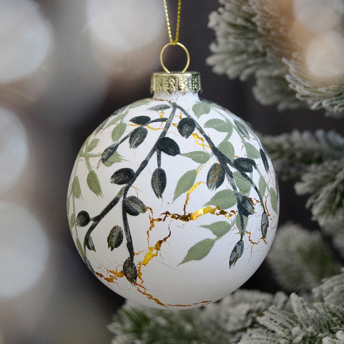 Buy Kintsugi Crackle Foliage Baubles - Set of 2 — The Worm that Turned ...