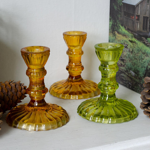 Buy Vintage French Styled Glass Candlesticks — The Worm that Turned ...