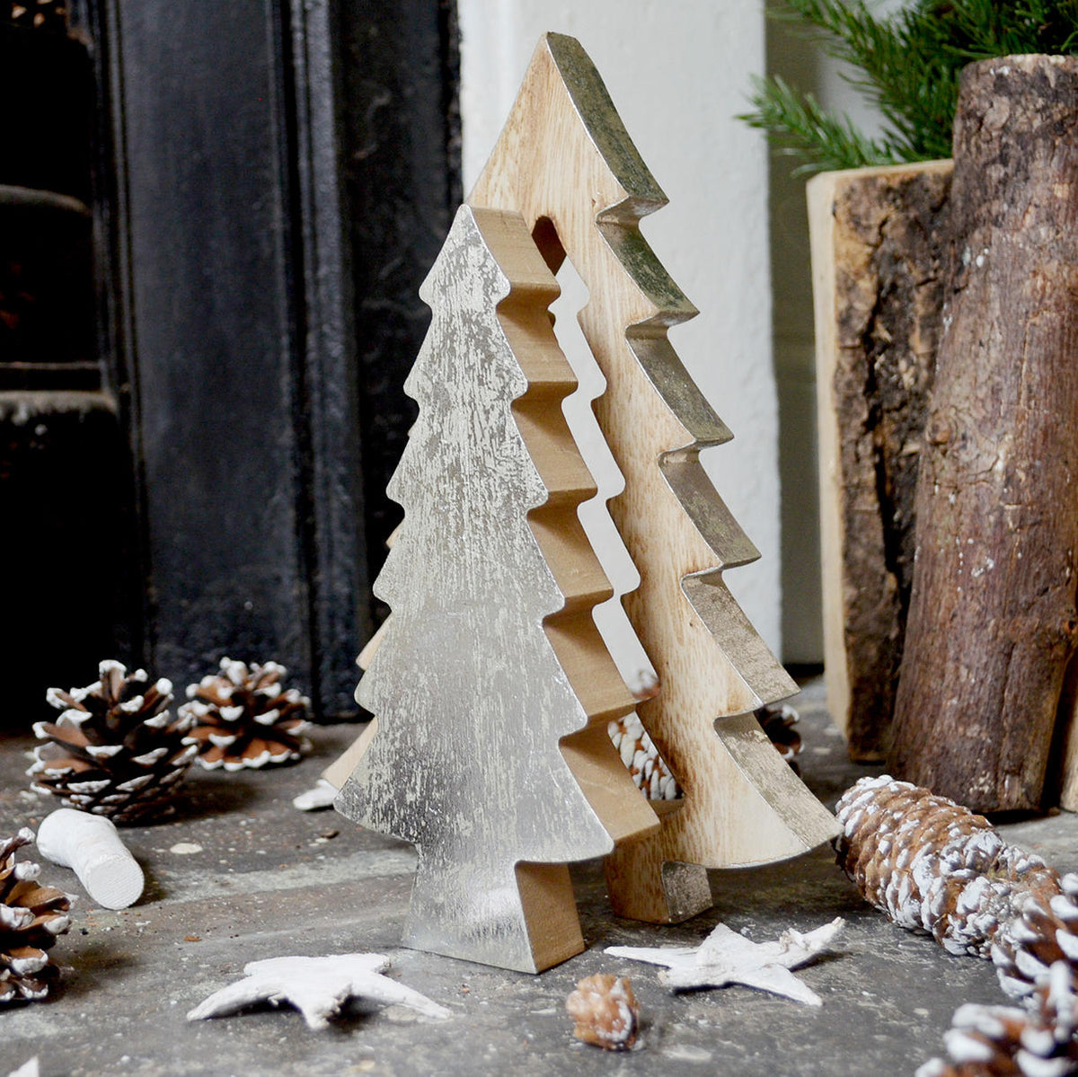 Buy Wooden Tree with Silver Cut Out Tree — The Worm that Turned ...