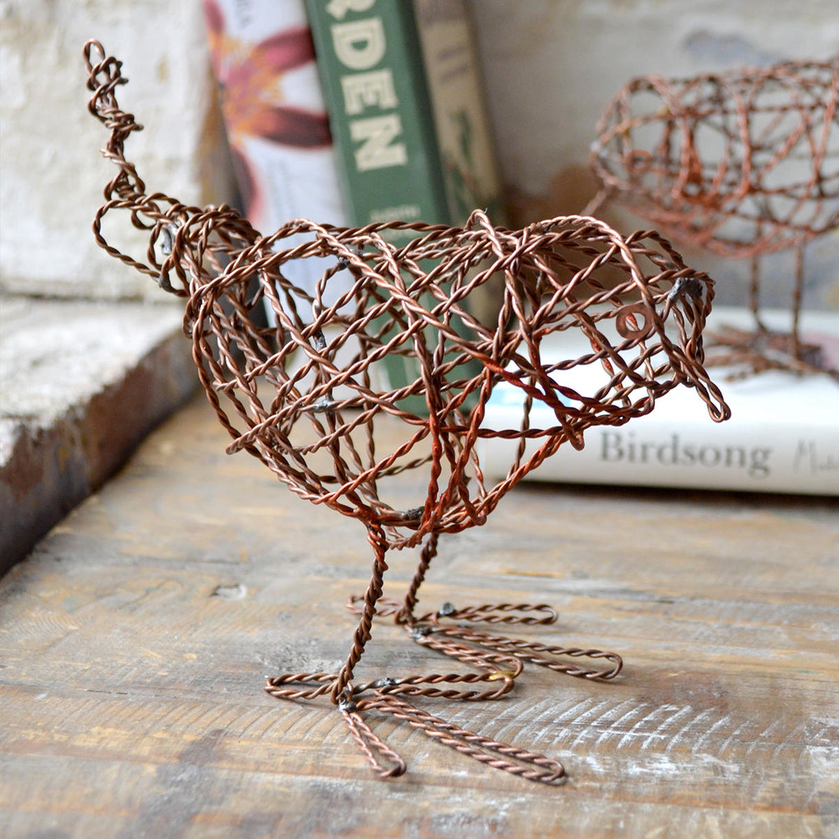 Buy Pair of Copper Wire Bird Sculpture — The Worm that Turned ...