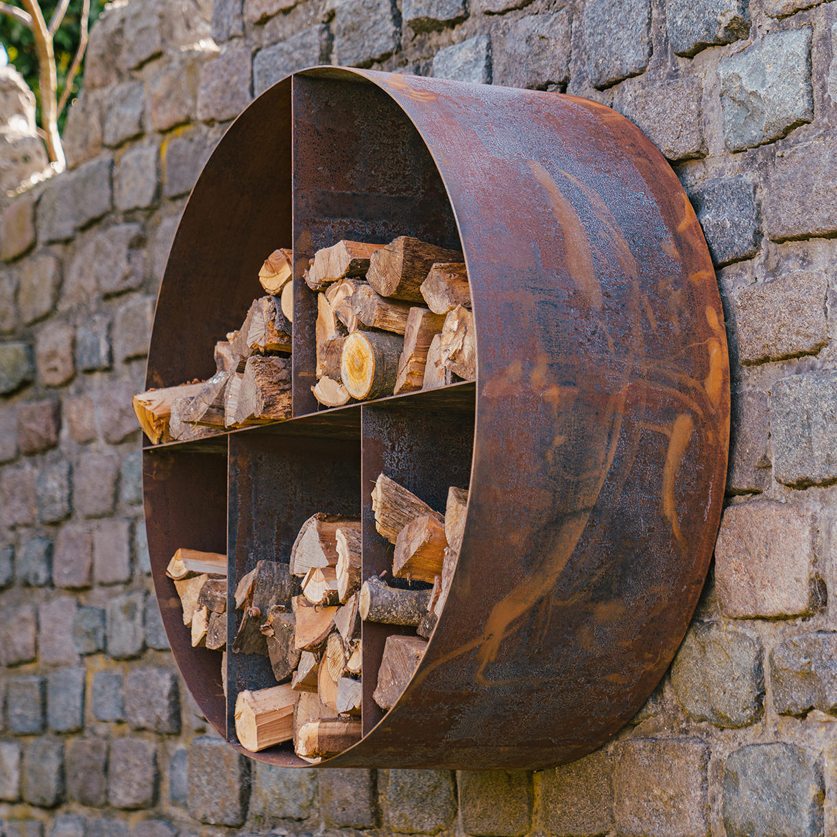 Buy Round Corten Steel Log Stores — The Worm that Turned - revitalising ...