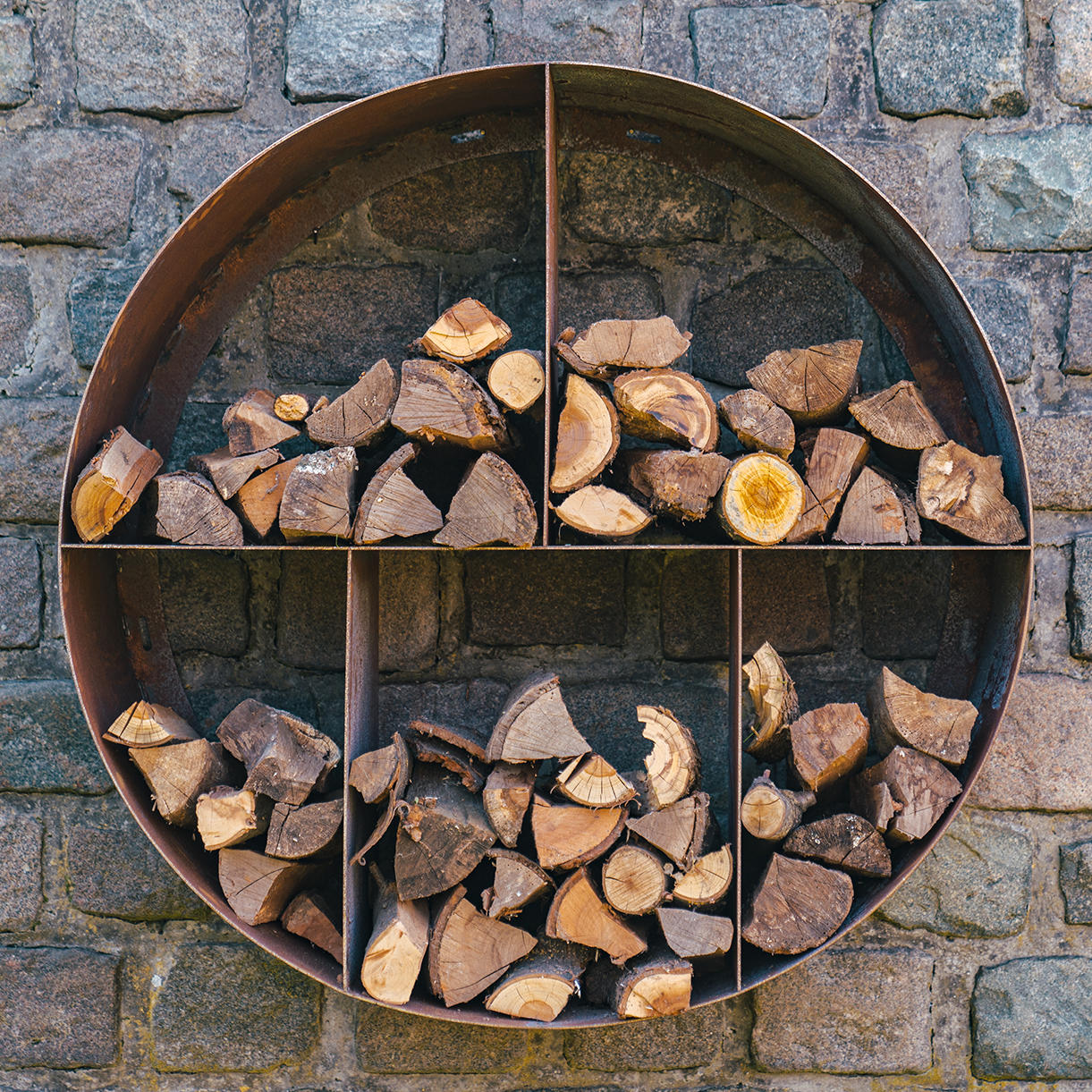 Buy Round Corten Steel Log Stores — The Worm that Turned - revitalising ...