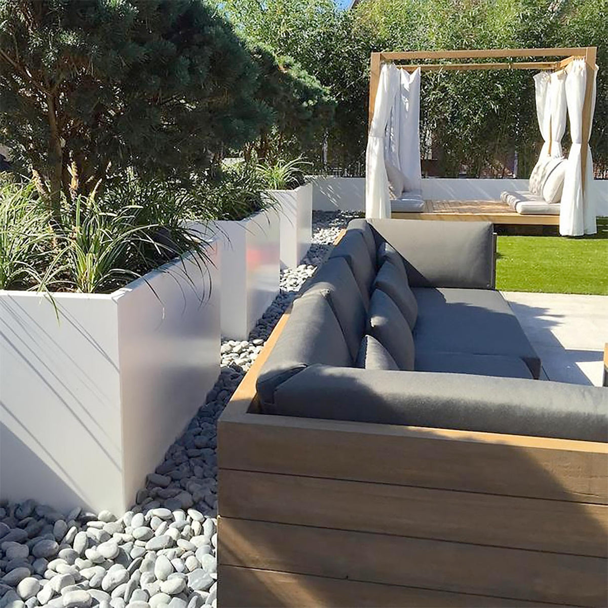 Buy Square Trough Footed Aluminium Planters — The Worm that Turned ...