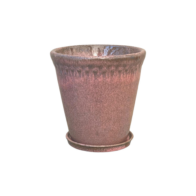 Buy Lacepot Glazed Plant Pot Antiqued Dusty Rose — The Worm that Turned ...