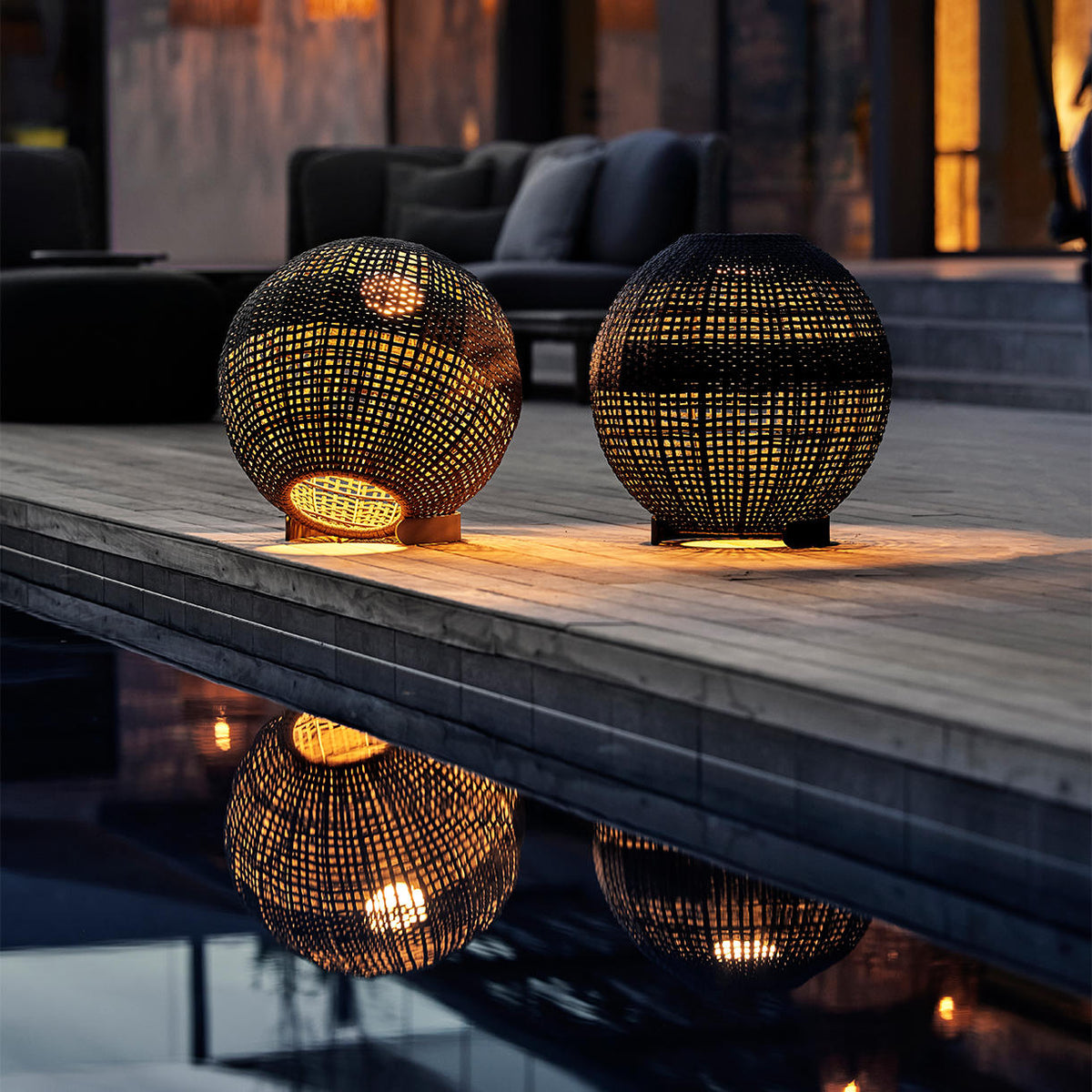 Buy Illusion Outdoor Round LED Floor Lantern — The Worm that Turned ...