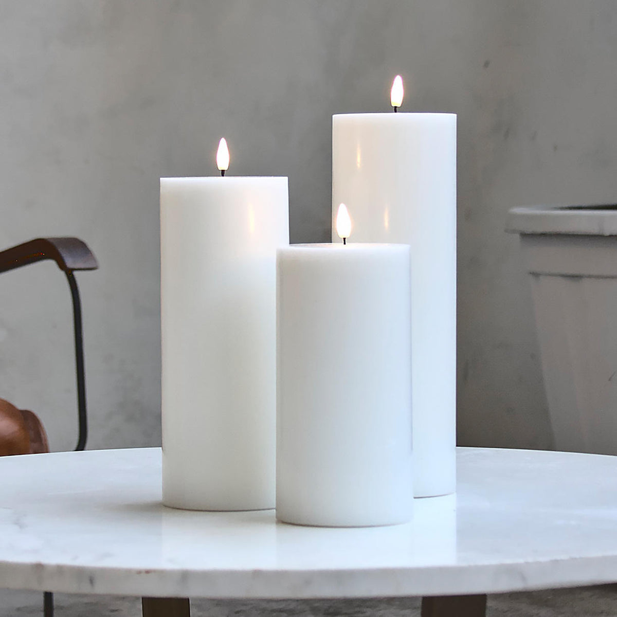 Buy Grand Pillar White LED Candles — The Worm that Turned ...