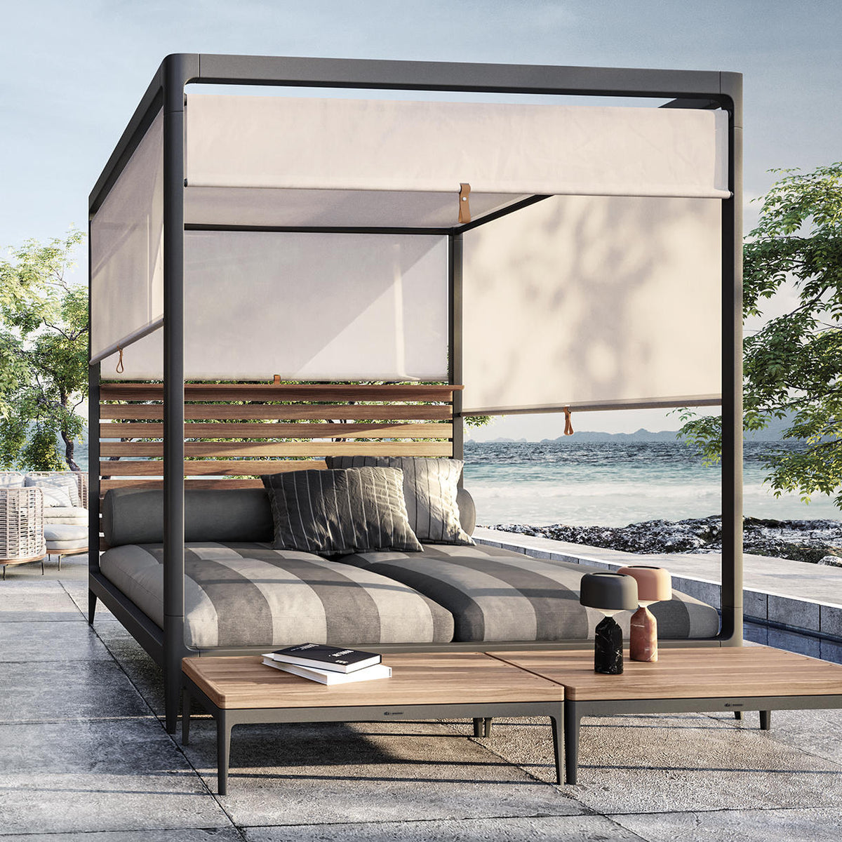 Buy Grid Cabana with Teak Back & Screens — The Worm that Turned ...