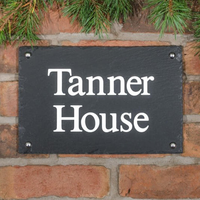Buy Rustic Slate Two Line House Signs — The Worm that Turned ...