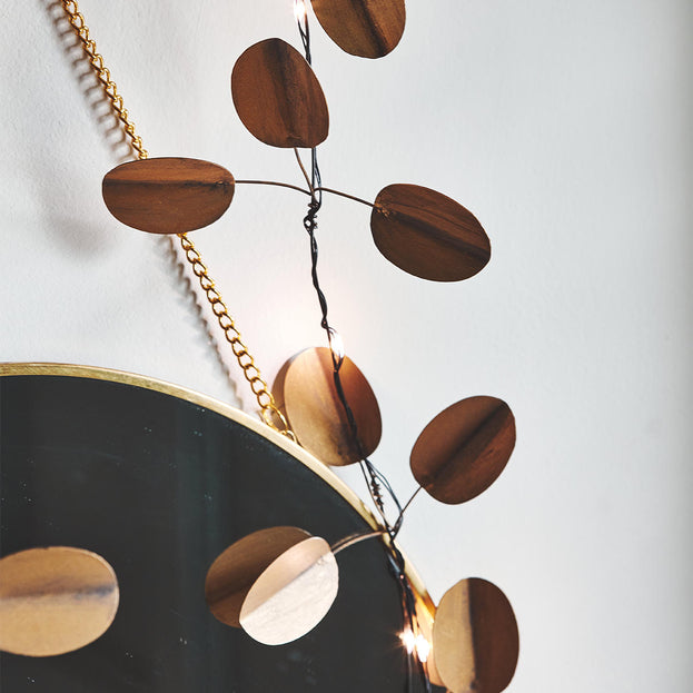 Buy Gold Eucalyptus Leaf LED String Lights — The Worm that Turned ...