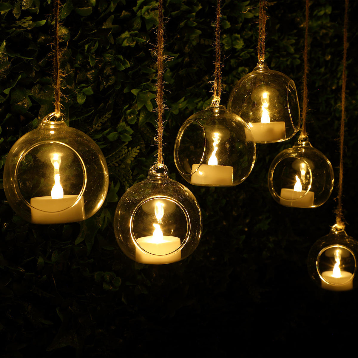 Buy Set of 6 LED Glass Tealight Baubles — The Worm that Turned ...